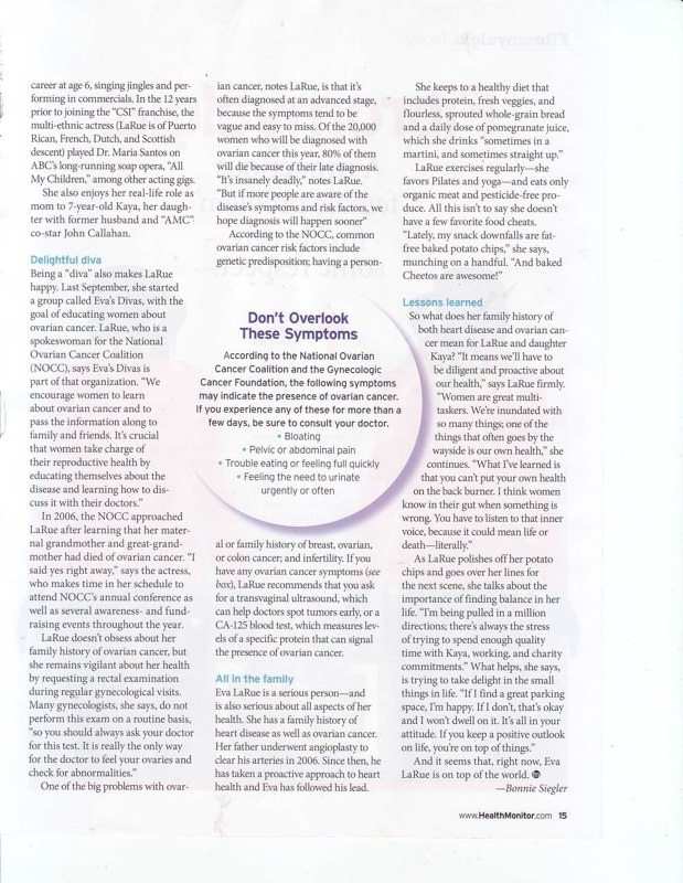 Health Monitor Magazine | One Planet | Eva LaRue